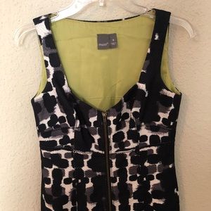 Muse | Dresses | Muse Blackwhite Print W Full Length Zipper Dress ...
